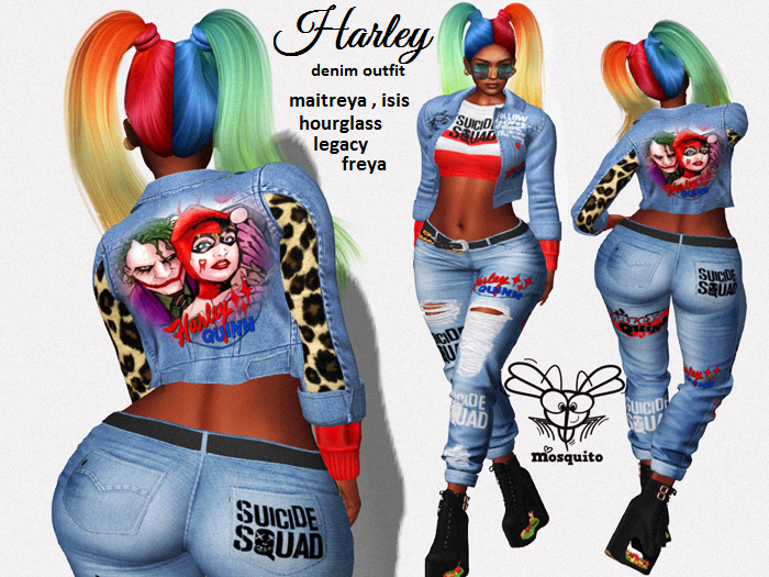 Second Life Marketplace Mosquito Harley Denim Outfit Body Mesh